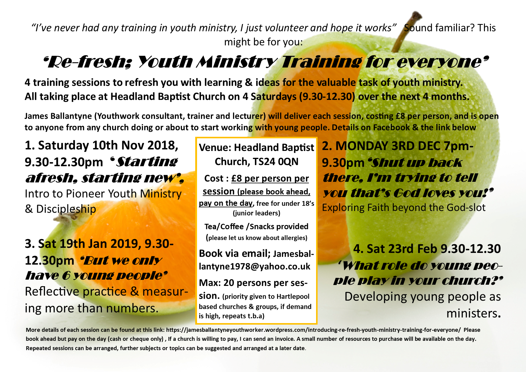 Book here for: ‘Re-Fresh’- Youth Ministry training for everyone ...